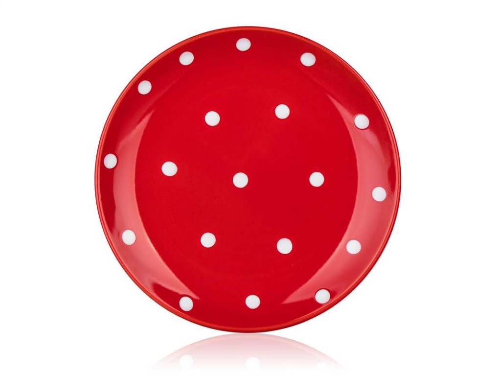 TÁNYÉR 18,6 CM PIROS PÖTTYÖS BANQUET - Baluxbolt